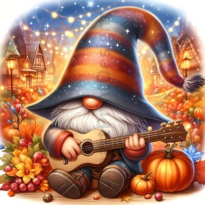 Happy Thanksgiving Gnomes Clipart Bundle, Watercolor Gnome Clip Art ...