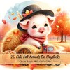 Cute Fall Squirrels Clipart Bundle, Watercolor Autumn Squirrel Clip Art ...