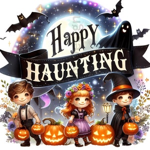 Halloween Banners Clipart Bundle, Watercolor Clip Art Images, High ...