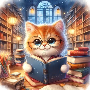 Cute Back to School Kittens Clipart Bundle, Watercolor Cat Clip Art ...