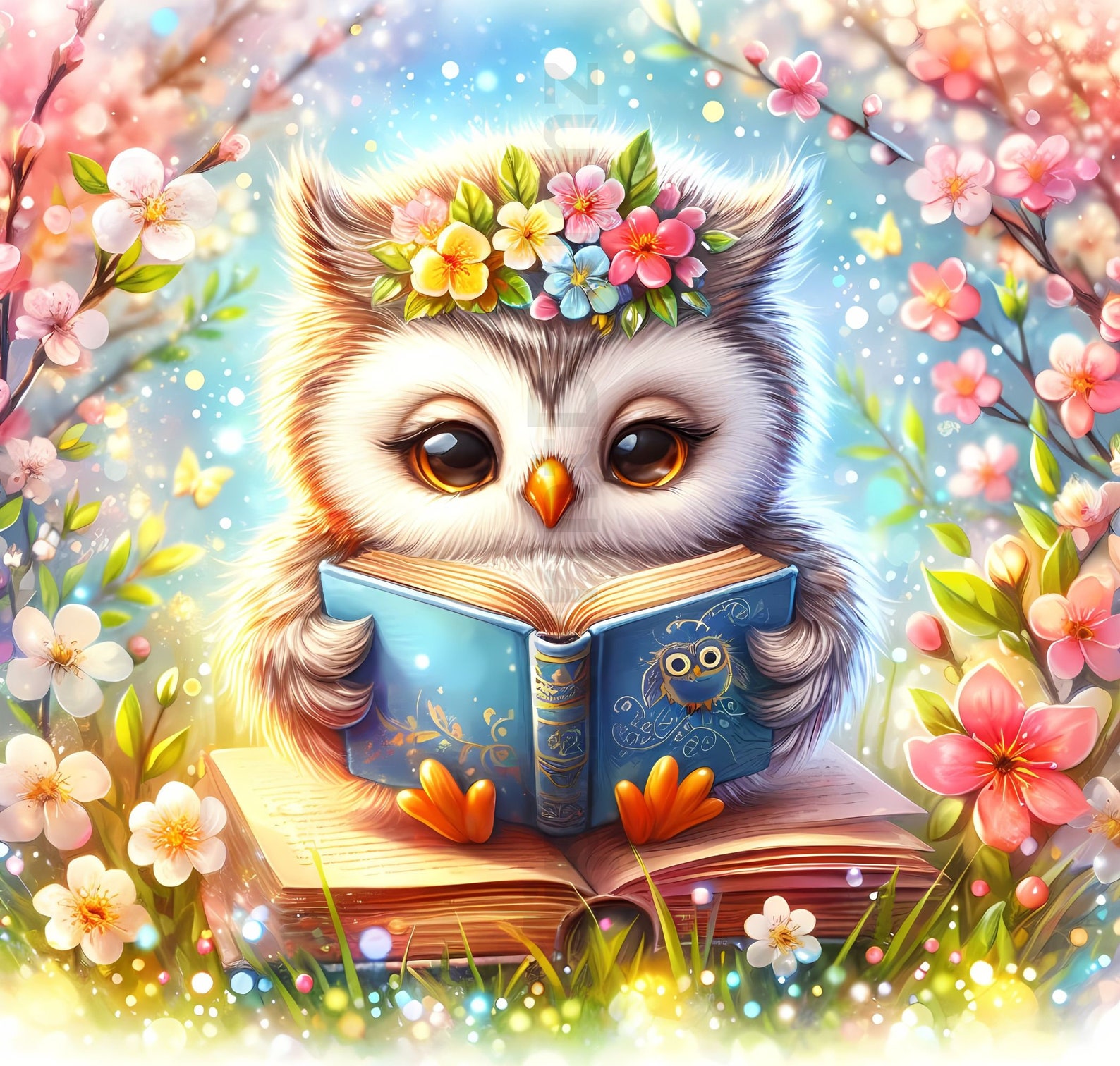 Cute Spring Owls Clipart, Watercolor Animal Images, High Quality Bundle ...