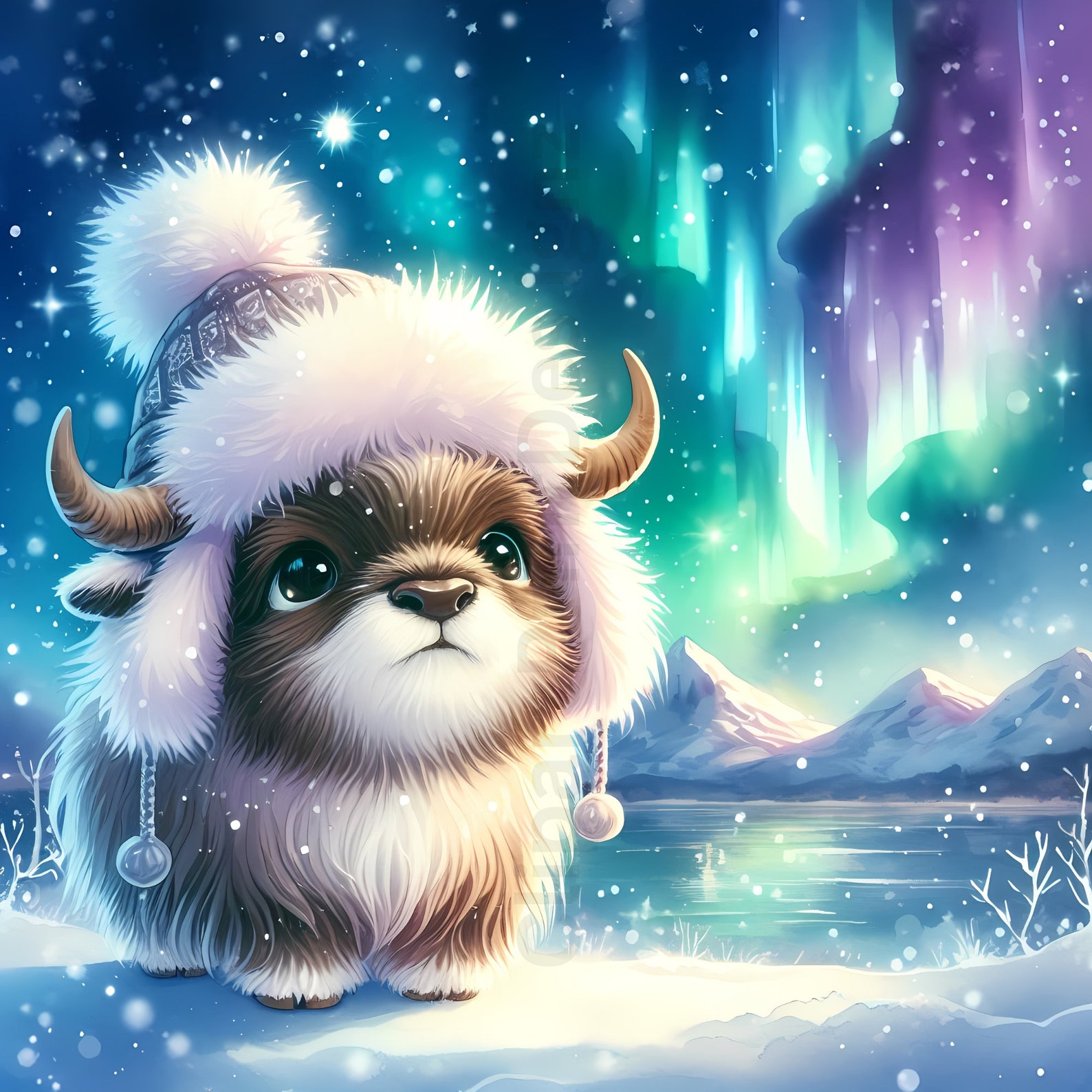 Cute Watercolor Winter Animals Clipart Bundle, Baby Animal Images, 17 ...