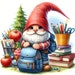 Cute Back to School Gnomes Clipart Bundle, Watercolor Gnome Clip Art ...