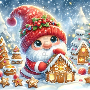 Cute Christmas Gnomes Clipart Bundle, Xmas Gnome Clip Art Images ...