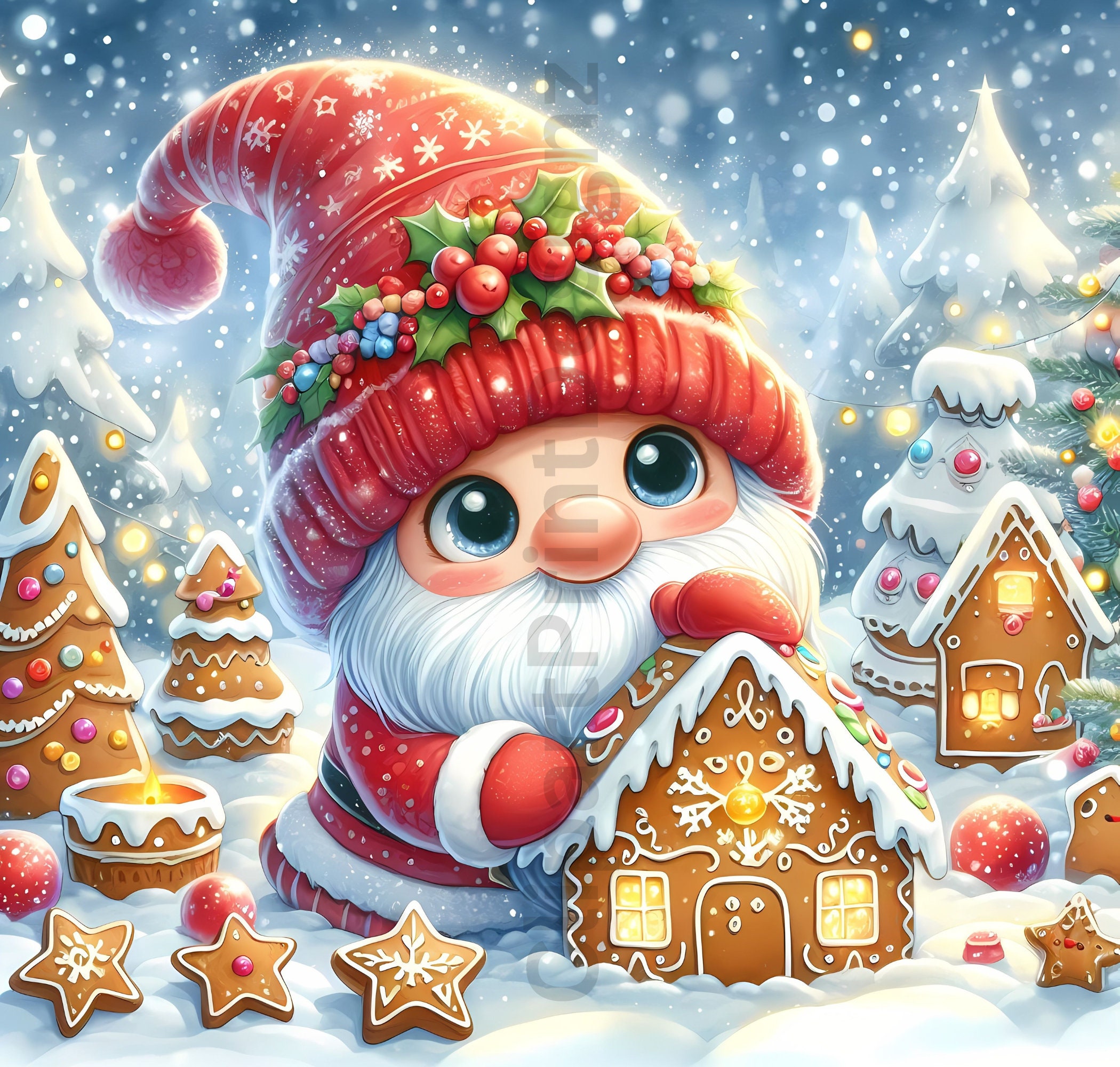 Cute Christmas Gnomes Clipart Bundle, Xmas Gnome Clip Art Images ...