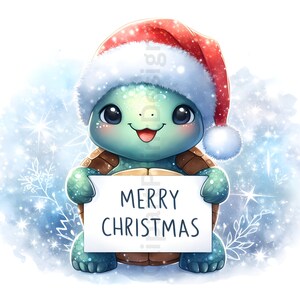 Watercolor Merry Christmas Animals Clipart Bundle, 17 High Quality Pngs ...
