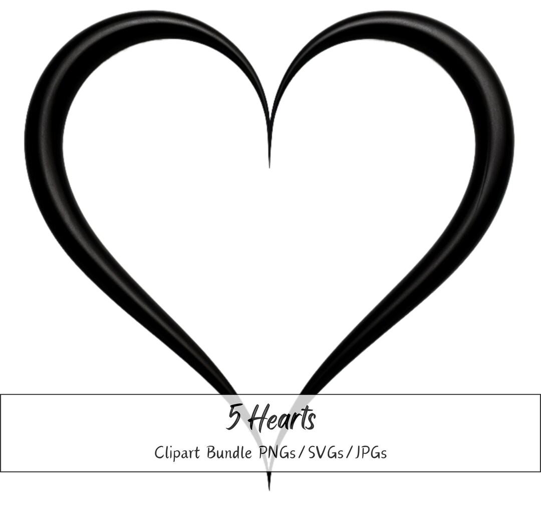 Open Heart Clipart Bundle, 5 300 Dpi Pngs/svgs/jpgs, Commercial Use ...