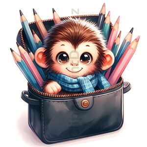 Cute Back to School Animals Peeking Out of Accessories Clipart Bundle ...