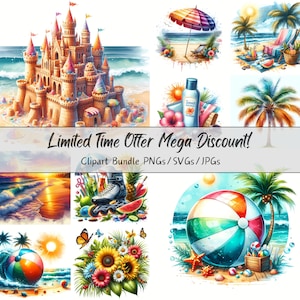 High Quality Summer Clipart Bundle, Watercolor Clip Art Images, Amazing ...