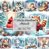 117 Cozy Winter Animals Clipart Bundle, Festive Watercolor Clip Art ...