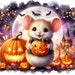 Cute Halloween Mouse Clipart Bundle, Watercolor Mice Clip Art Images ...
