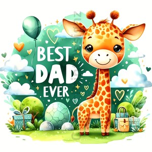Happy Father's Day Animals Clipart Bundle, Watercolor Clip Art Images ...