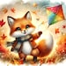 Cute Fall Foxes Clipart Bundle, Watercolor Autumn Fox Clip Art Images ...