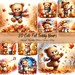 Cute Fall Teddy Bears Clipart Bundle, Watercolor Teddies Clip Art ...