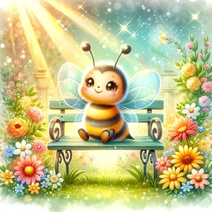 Cute Spring Bees Clipart Bundle, Watercolor Clip Art Images, 26 High ...