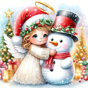 Cute Christmas Angels Clipart Bundle, Xmas Angel Clip Art Images ...