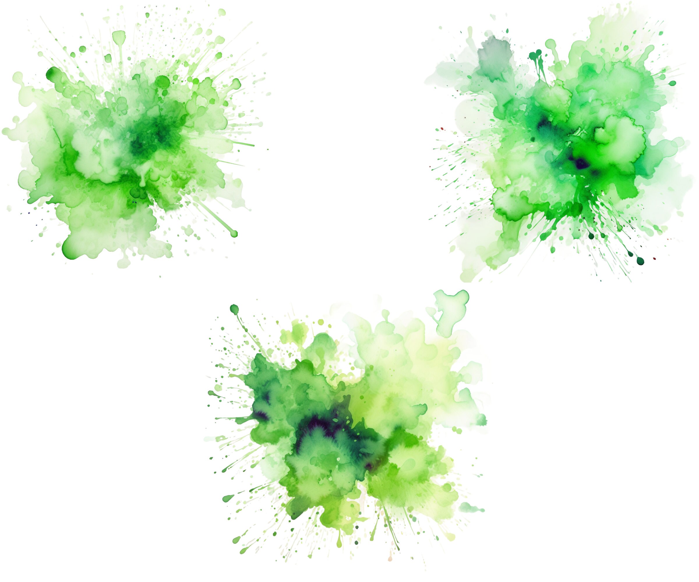 Watercolor Splash Clipart Bundle, Transparent Background, Splashed Art ...