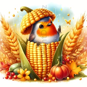 Cute Fall Animals Clipart Bundle, Watercolor Animal Clip Art Images ...