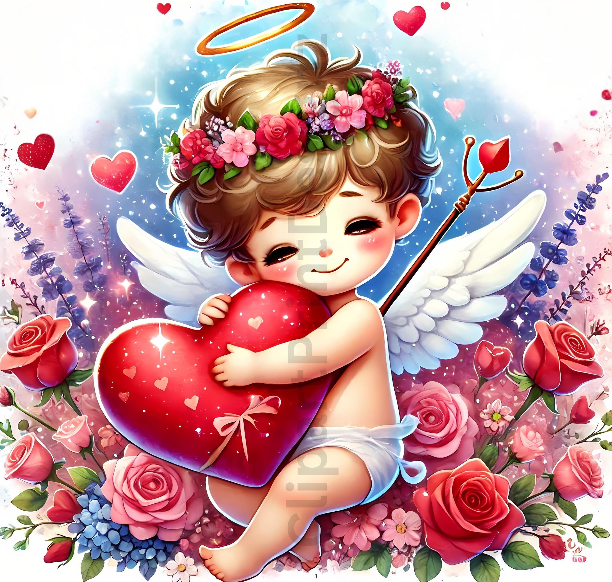Cute Valentines Day Cupids Clipart Bundle, Valentine Cupid Clip Art ...