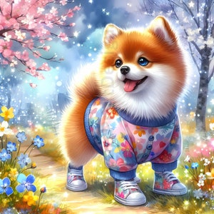 Cute Spring Dog Clipart Bundle, Watercolor Clip Art Images, 20 High ...