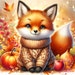 Cute Fall Foxes Clipart Bundle, Watercolor Autumn Fox Clip Art Images ...