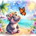 Cute Summer Animals and Butterflies Clipart Bundle, Watercolor Clip Art ...