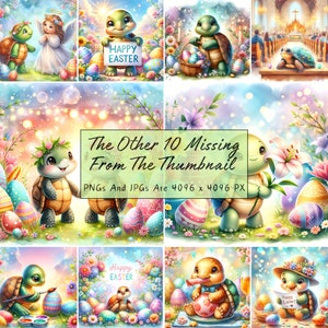 Cute Easter Turtles Clipart, Funny Watercolor Animal Images, High ...