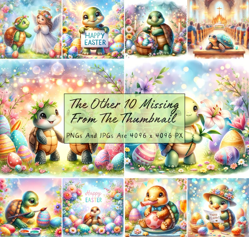 Cute Easter Turtles Clipart, Funny Watercolor Animal Images, High ...