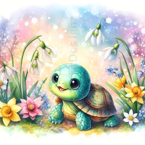 Cute Watercolor Spring Animals Clipart Bundle, 20 High Quality Pngs ...