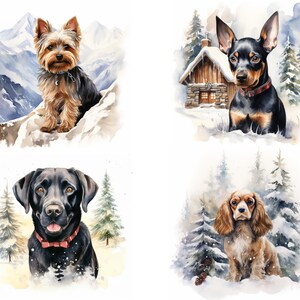 20 Cute Winer Dog Breeds, Watercolor Clipart Bundle, High Quality Pngs ...