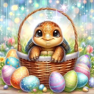 Cute Easter Turtles Clipart, Funny Watercolor Animal Images, High ...