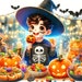 Cute Halloween Boys Clipart Bundle, Watercolor Boy Clip Art Images ...