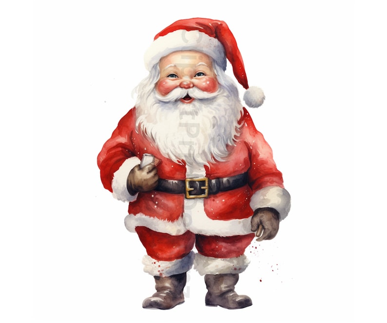 10 Cute Scandi Watercolor Christmas Santa Claus, High Quality Clipart ...