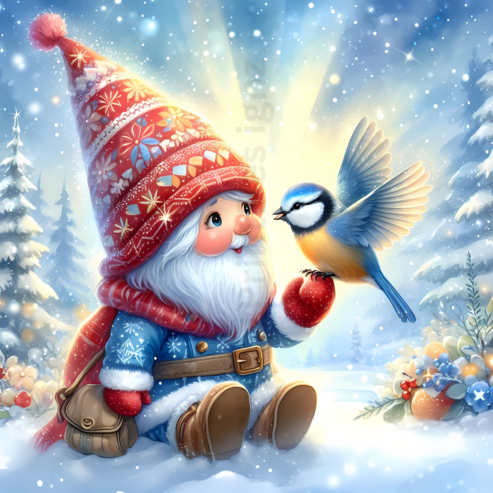 Cute Festive Winter Gnomes Clipart Bundle, Watercolor, 33 High Quality ...