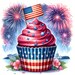 4th July Cupcakes Clipart Bundle, Watercolor Patriotic Files, High ...