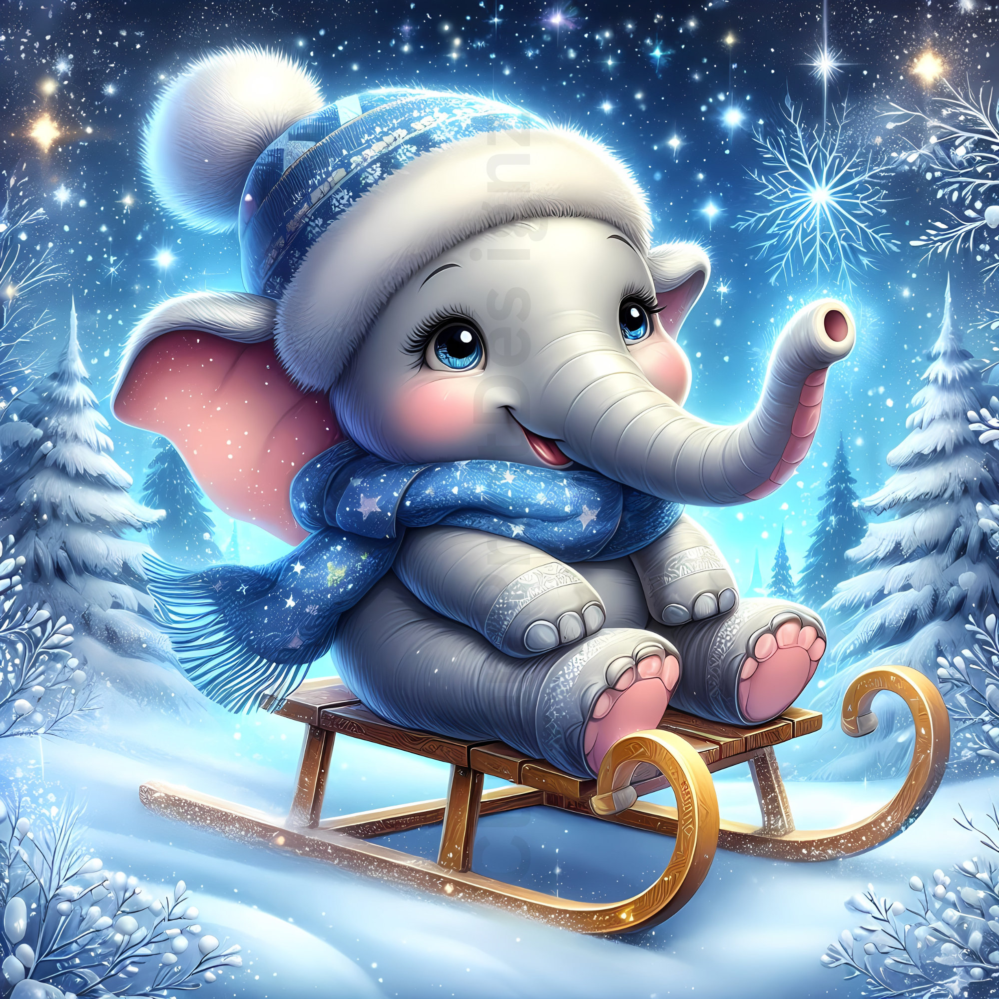 Cute Watercolor Winter Animals Clipart Bundle, Animal Images, 20 High ...