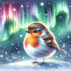 Cute Winter Robins Clipart Bundle Festive Watercolor Clip Art - Etsy