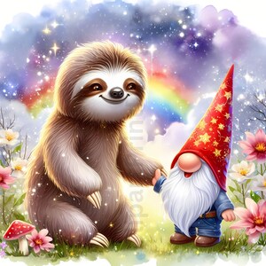 Cute Spring Sloths Clipart Bundle, Watercolor Clip Art Images, High ...