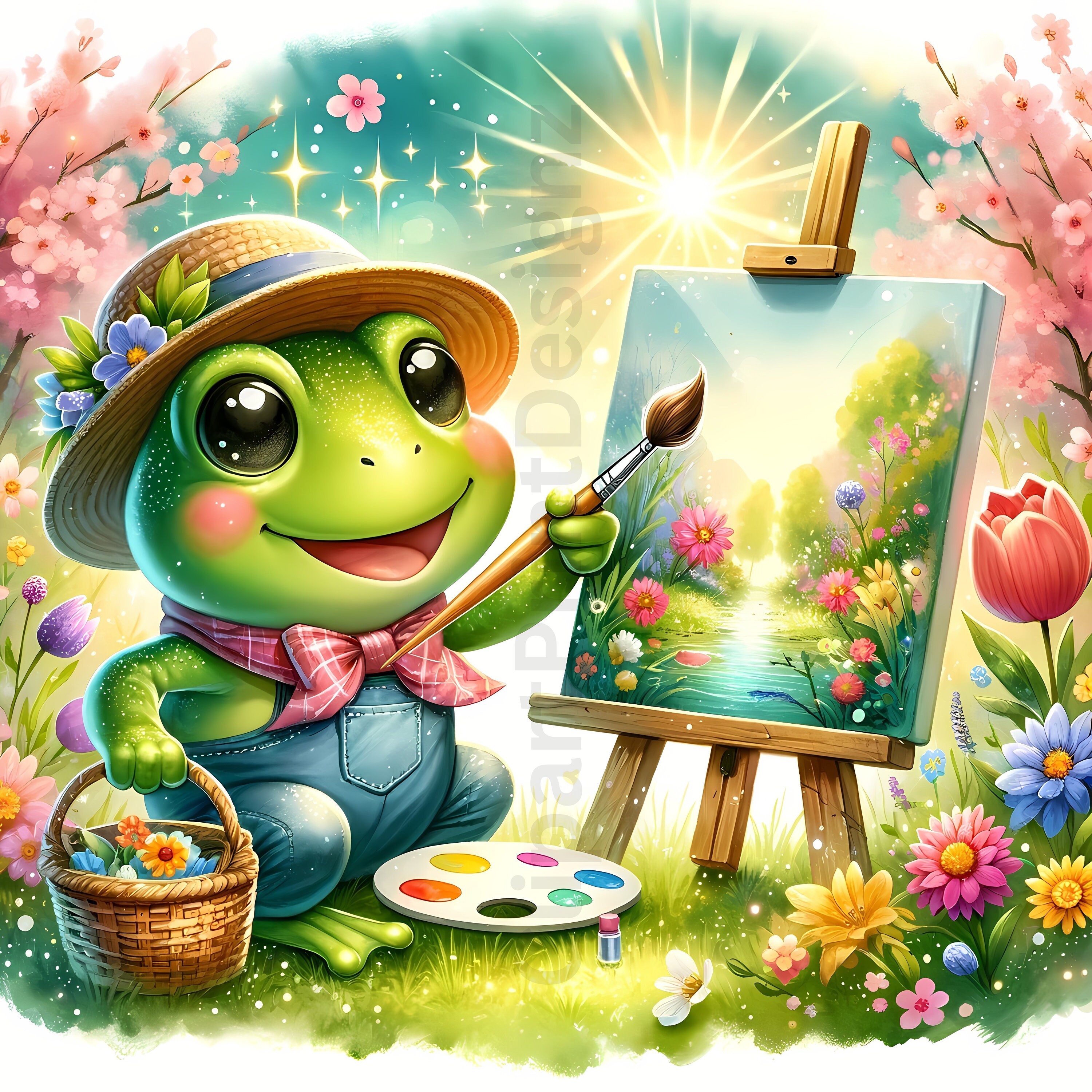 Cute Spring Frogs Clipart Bundle, Watercolor Clip Art Images, 20 High ...
