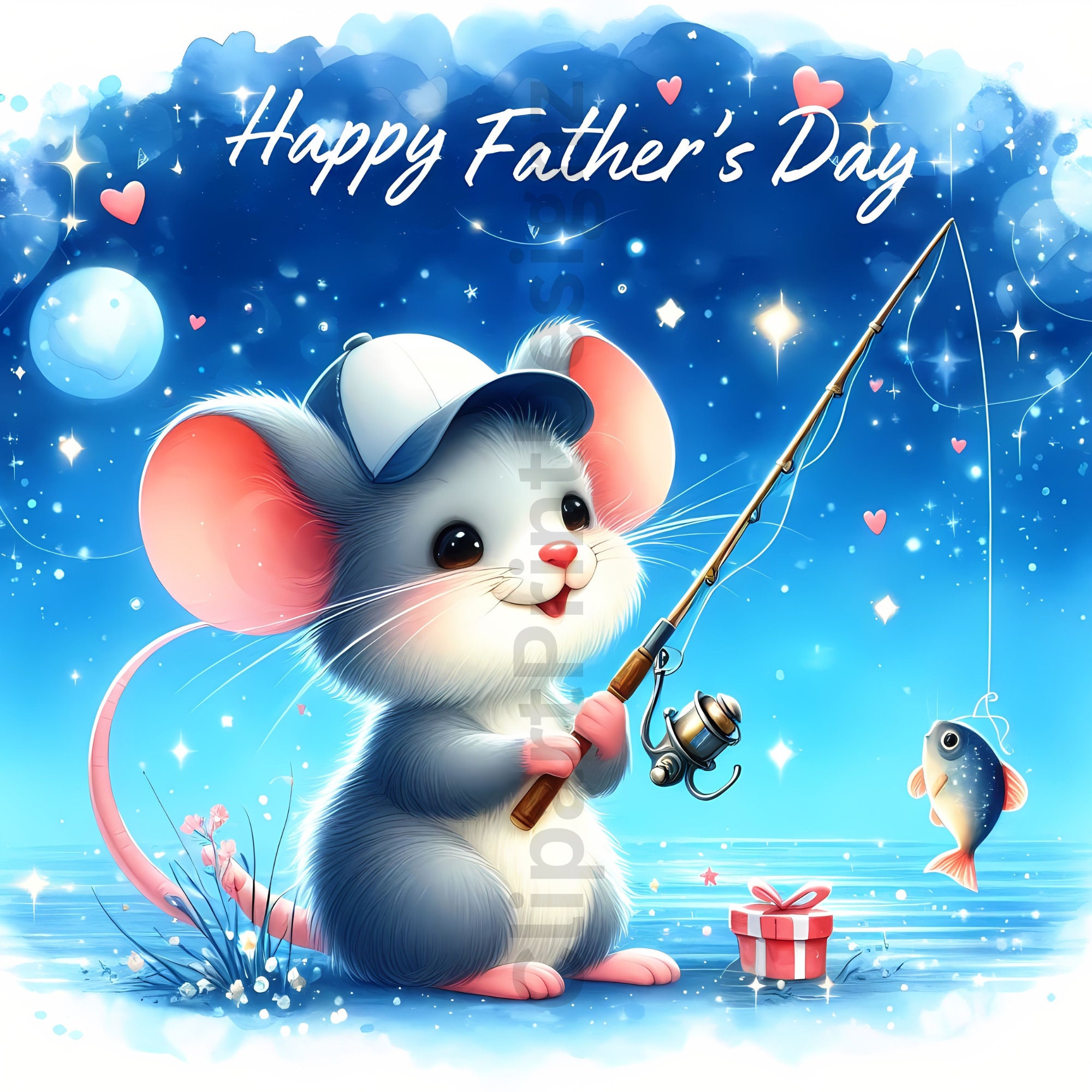 Happy Father's Day Animals Clipart Bundle, Watercolor Clip Art Images ...