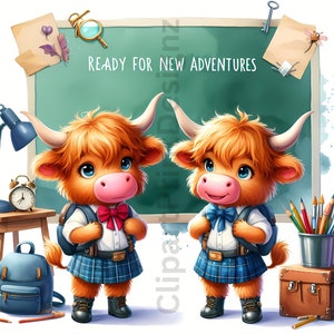 Cute Back to School Animals Clipart Bundle, Watercolor Animal Clip Art ...