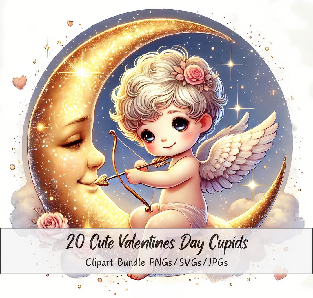 Cute Valentines Day Cupids Clipart Bundle, Valentine Cupid Clip Art ...