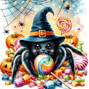 Cute Halloween Spiders Clipart Bundle, Watercolor Spider Clip Art ...