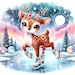 Cute Winter Animals Ice Skating Clipart Bundle, Festive Watercolor Clip ...