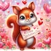 Cute Valentines Day Squirrels Clipart Bundle, Valentine Squirrel Clip ...
