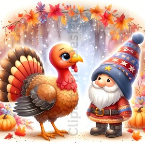 Cute Fall Turkeys Clipart Bundle, Watercolor Turkey Clip Art Images ...