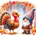 Cute Fall Turkeys Clipart Bundle, Watercolor Turkey Clip Art Images ...