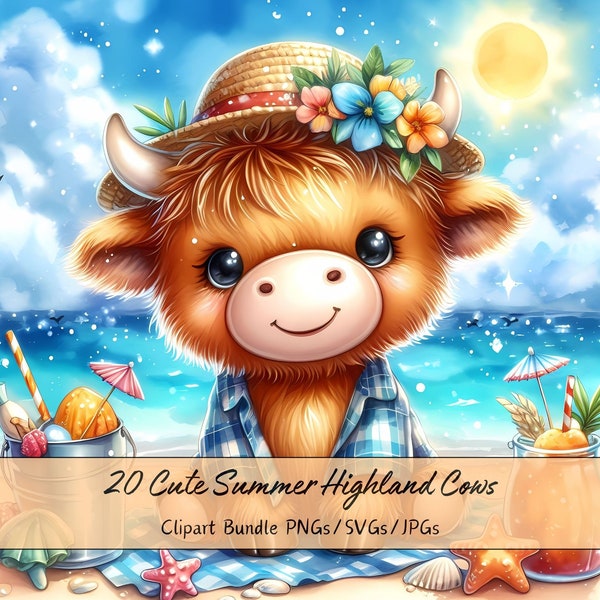 Cute Summer Sandcastle Animals Clipart Bundle, Watercolor Ocean Clip ...