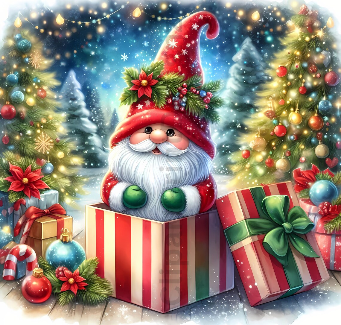 Cute Christmas Gnomes Clipart Bundle, Xmas Gnome Clip Art Images ...