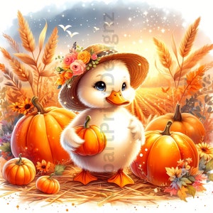 Cute Fall Ducks Clipart Bundle, Watercolor Duck Clip Art Images, High ...